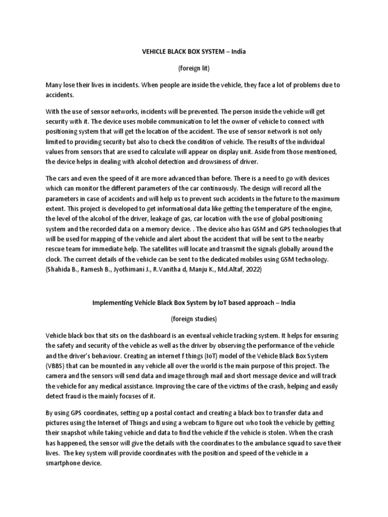 RRL Thesis in Despro | PDF | Internet Of Things | Traffic Collision RRL Thesis in Despro | PDF | Internet Of Things | Traffic Collision