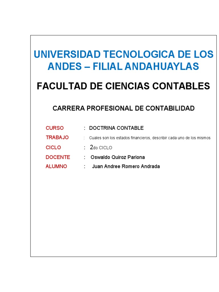 Doctrina Contable Estados Financieros 1 | PDF | Estado de resultados | Contabilidad