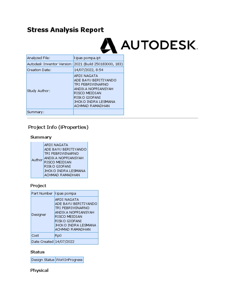 Tugas Kipas Pompa .Ipt Stress Analysis Report 14 - 07 - 2022 | PDF | Pascal (Unit) | Strength Of ...