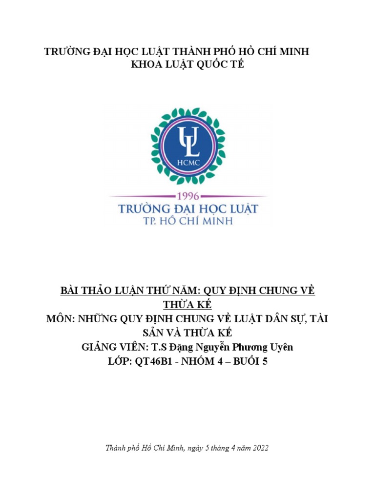 QT46B1 Nhóm 4 Bu I 5 | PDF