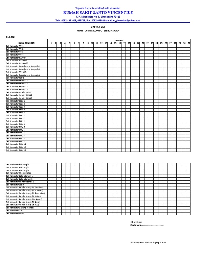 Format Alat Monitoring Ruangan | PDF