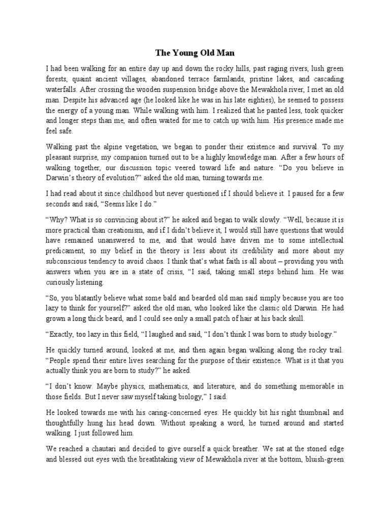 The Young Old Man | PDF | Meaning Of Life