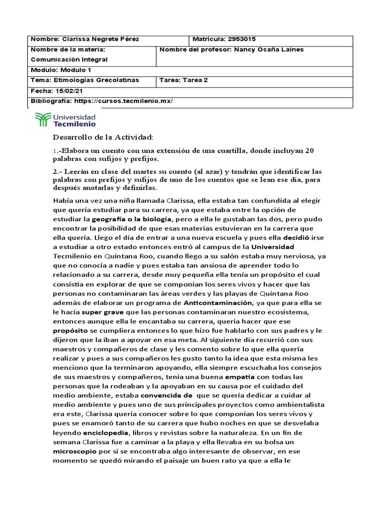 Prefijos y Sufijos Comunicacion Integral | PDF