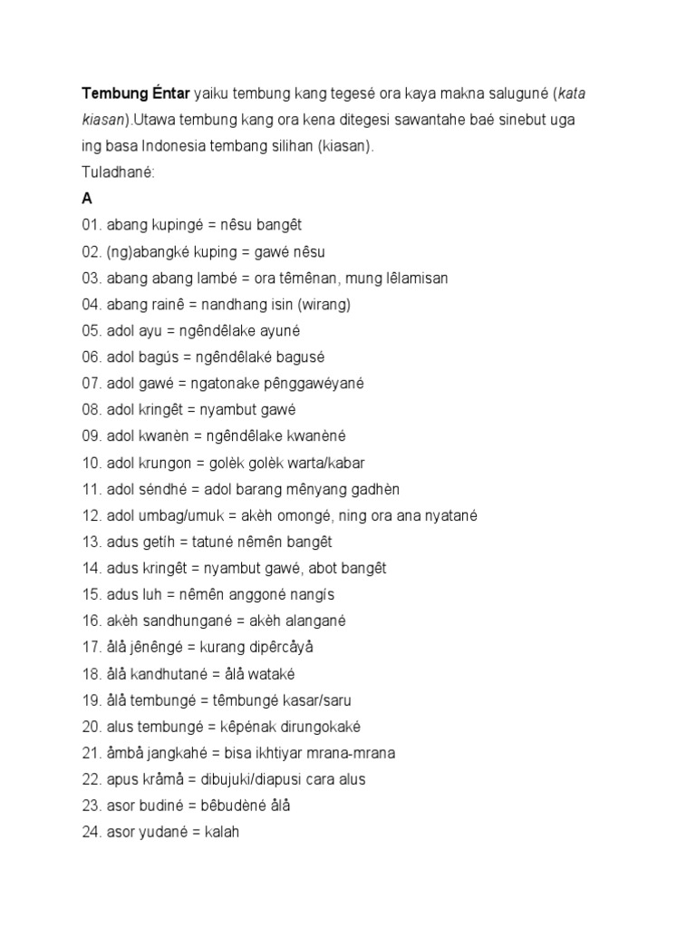 Tembung Éntar | PDF