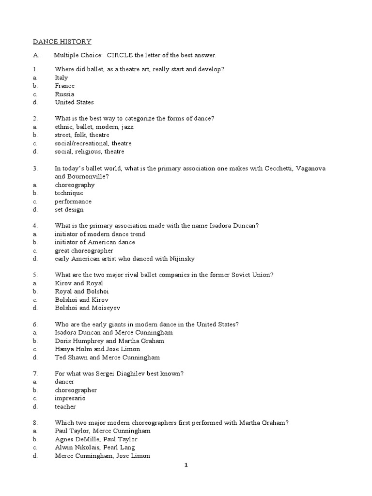 Danceexam | PDF | Ballet | Choreography