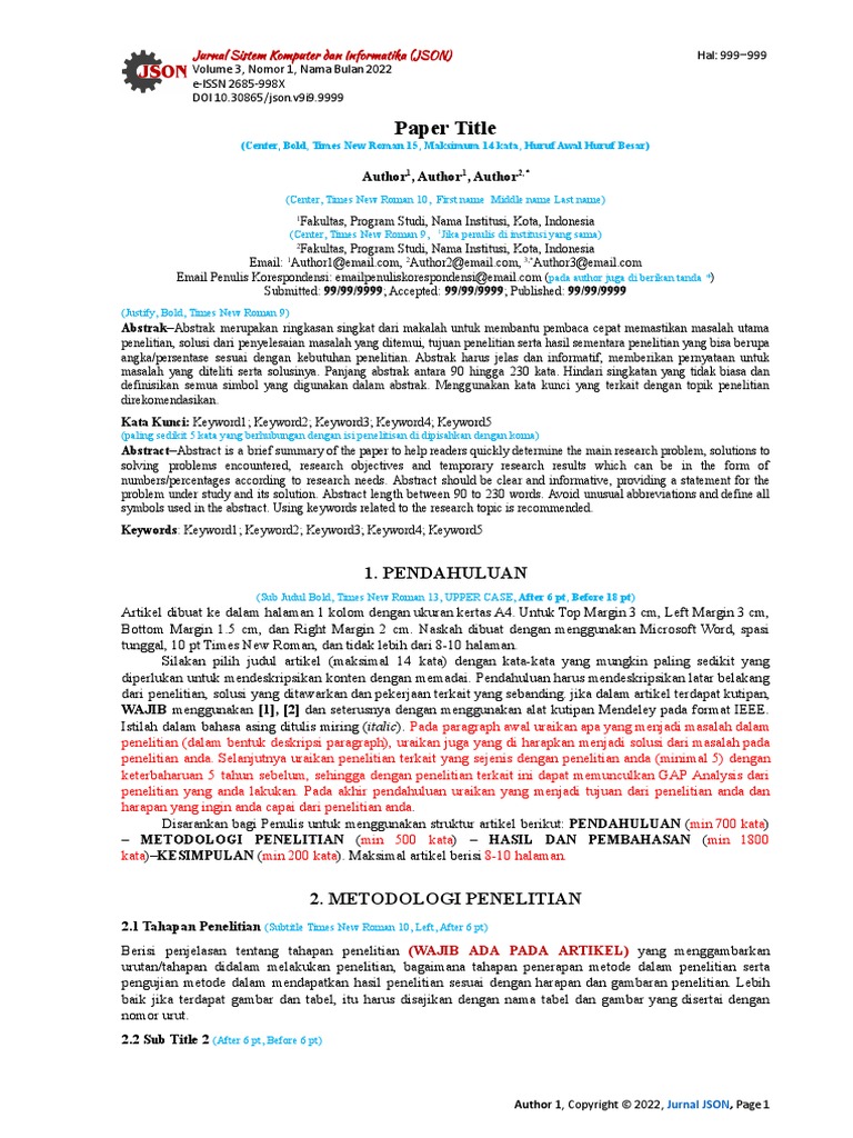 Template JSON 2021 | PDF