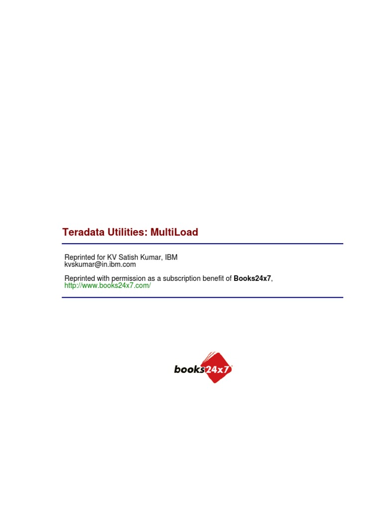 Teradata Utilities MultiLoad | PDF | Sql | Databases
