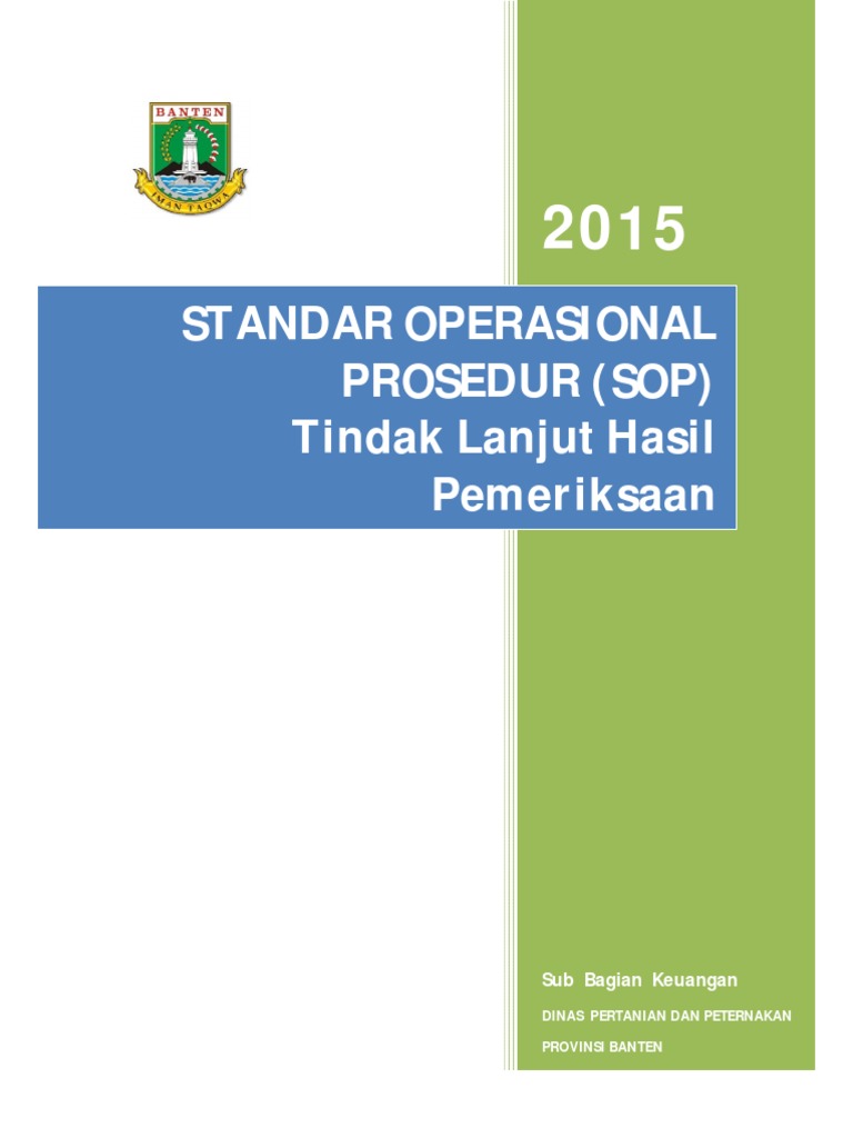 STANDAR OPERASIONAL PROSEDUR (SOP) Tindak Lanjut Hasil Pemeriksaan | PDF