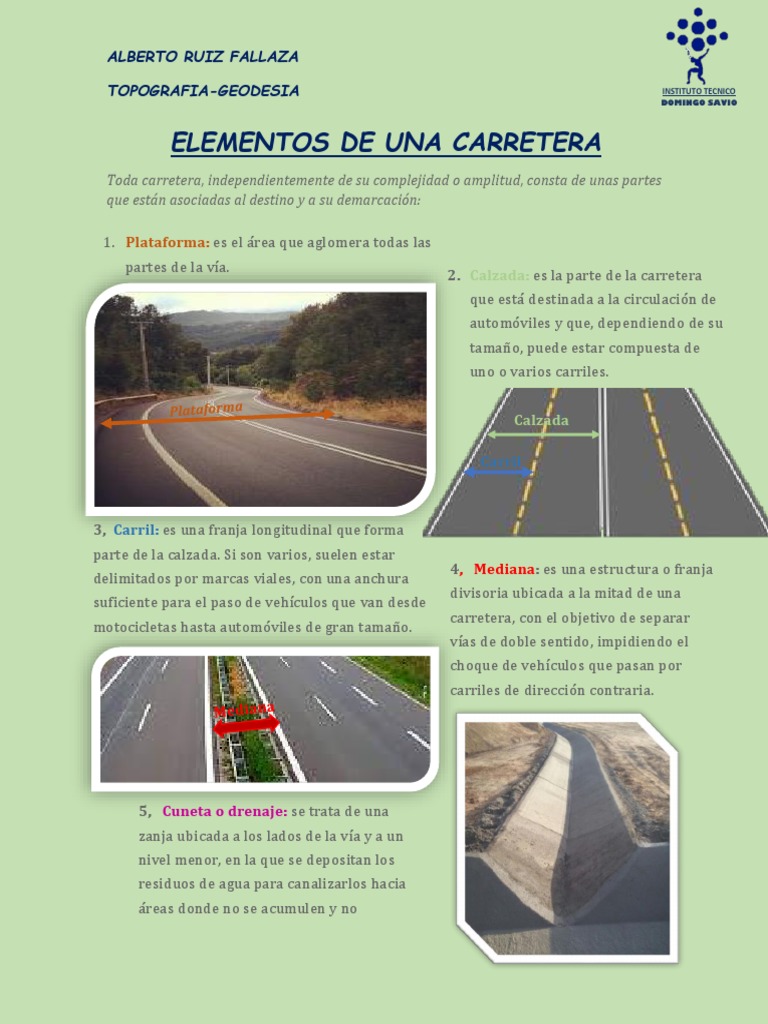 Partes Y Elementos De Una Carretera Pdf La Carretera Peatonal