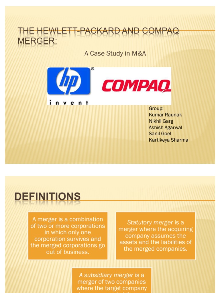 HP-Compaq Merger Overview | PDF | Hewlett Packard | Dell