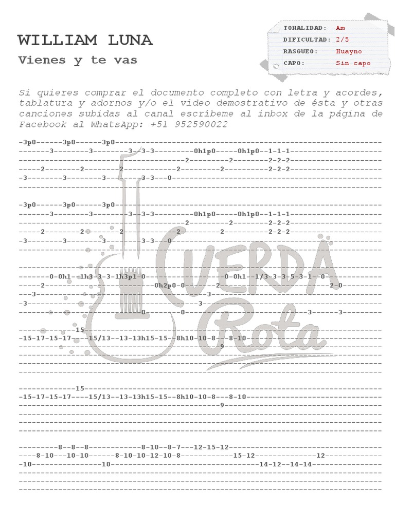 WILLIAM LUNA Vienes y Te Vas | PDF
