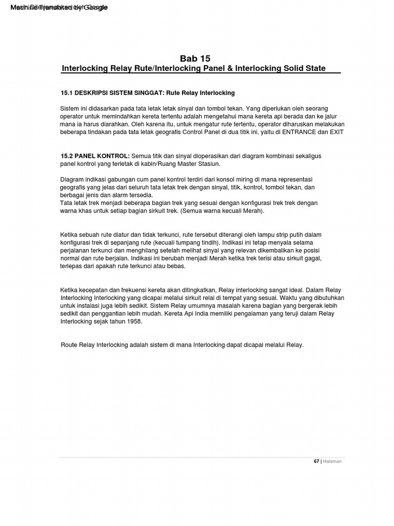 5b. Chapter 15 - Route Relay - Panel - Solid State Interlocking | PDF