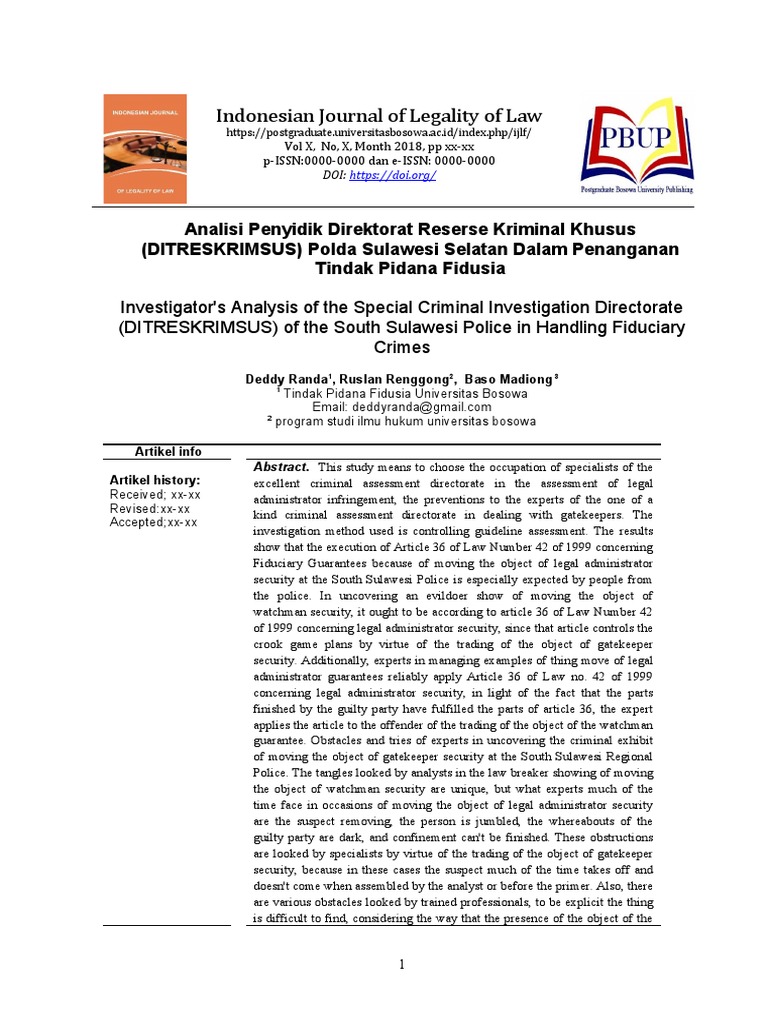 Jurnal Deddy Randa | PDF | Crime & Violence | Law Enforcement