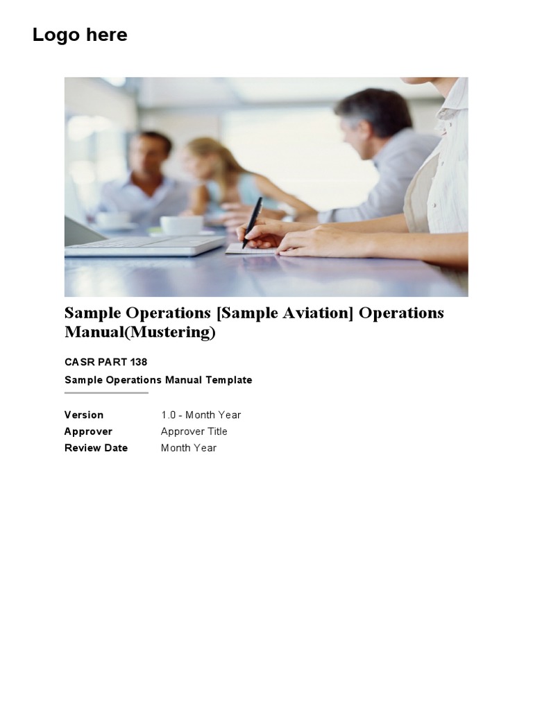 Part 138 Sample Operations Manual Template Mustering | PDF | Audit | Risk