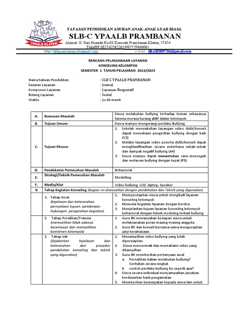 RPL (KKP) KONSELING KELOMPOK | PDF
