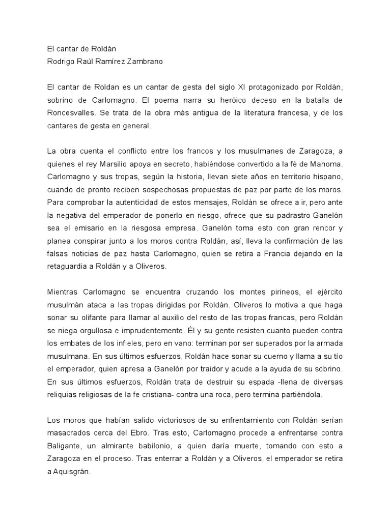 El Cantar de Roldan | PDF