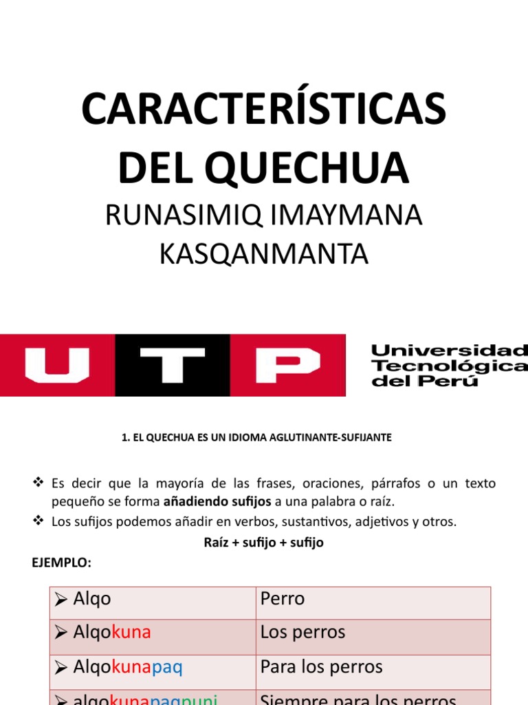 Caracteristicas Del Quechua 1 Clase-Basico I | PDF | Género gramatical | Sustantivo