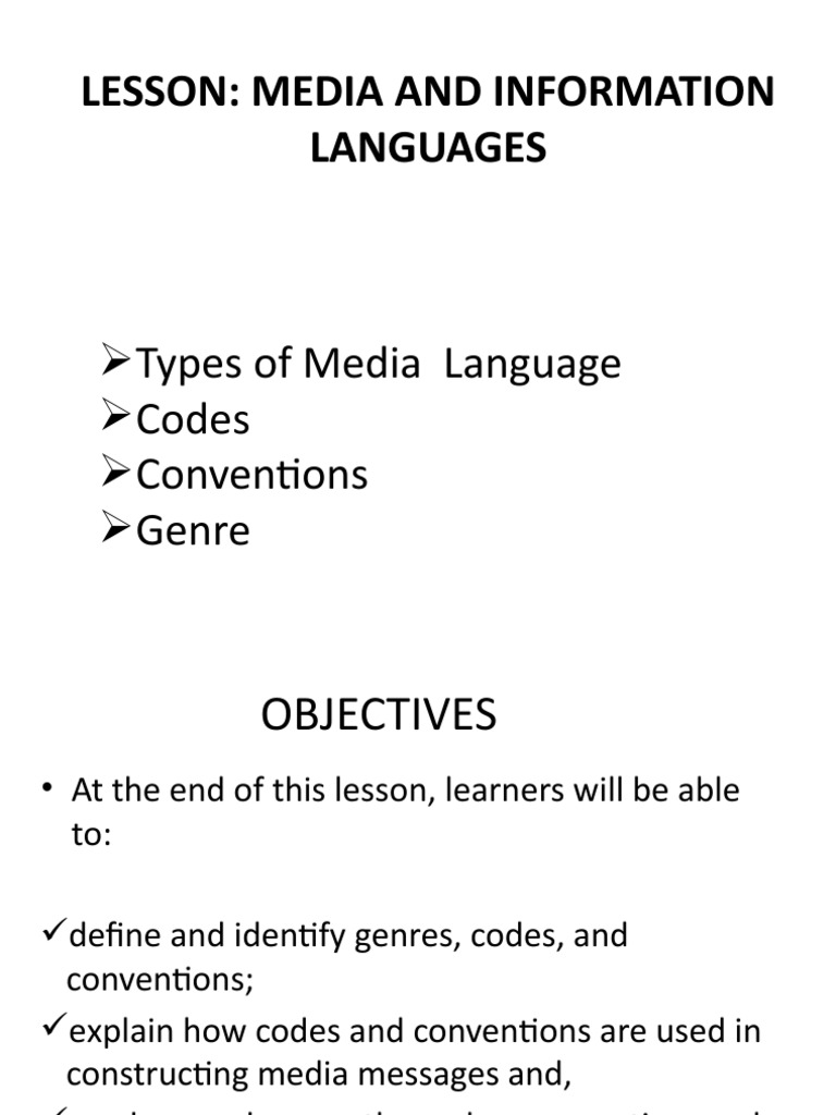 English 5 - Media and Information Languages | PDF | Camera | Genre