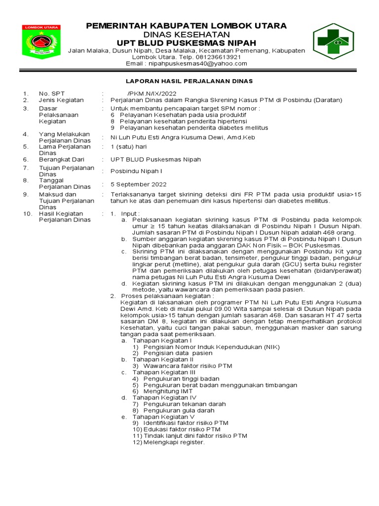 Laporan Hasil PTM Daratan September 2022 (Fix) | PDF