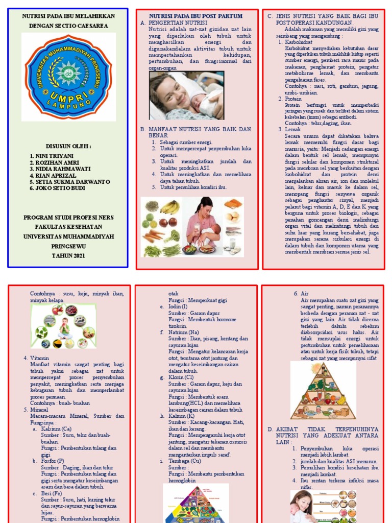 Leaflet Nutrisi Post SC (Kelompok 2) | PDF
