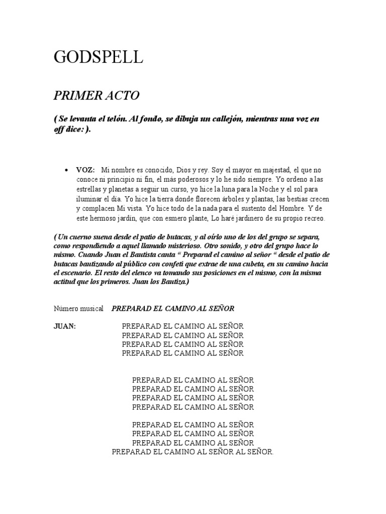 Libreto Godspell Corregido 1 | PDF | Jesús | Oración