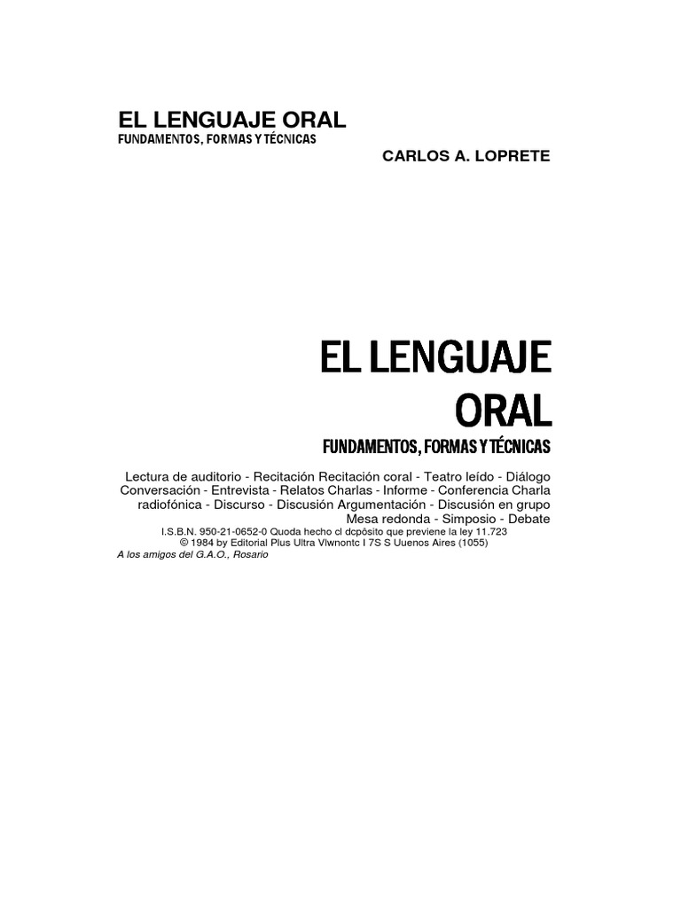 El+Leng +oral | Descargar gratis PDF | Lingüística | Comunicación