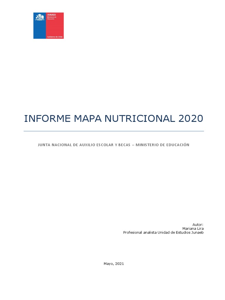 Informe Mapa Nutricional 2020 | PDF | Índice de masa corporal | Obesidad