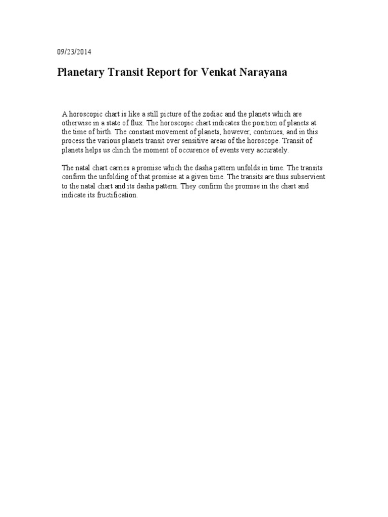 Daily Planetary Transit Report | PDF | Planets In Astrology | Horoscope