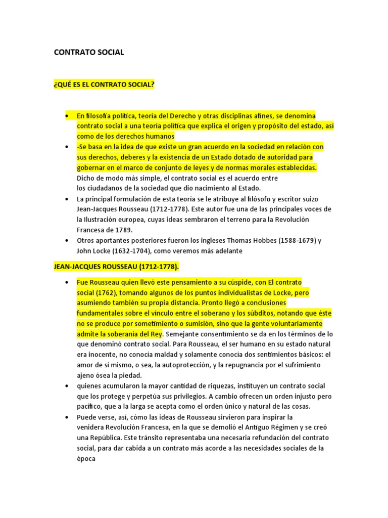 Ejemplo De Contrato Social