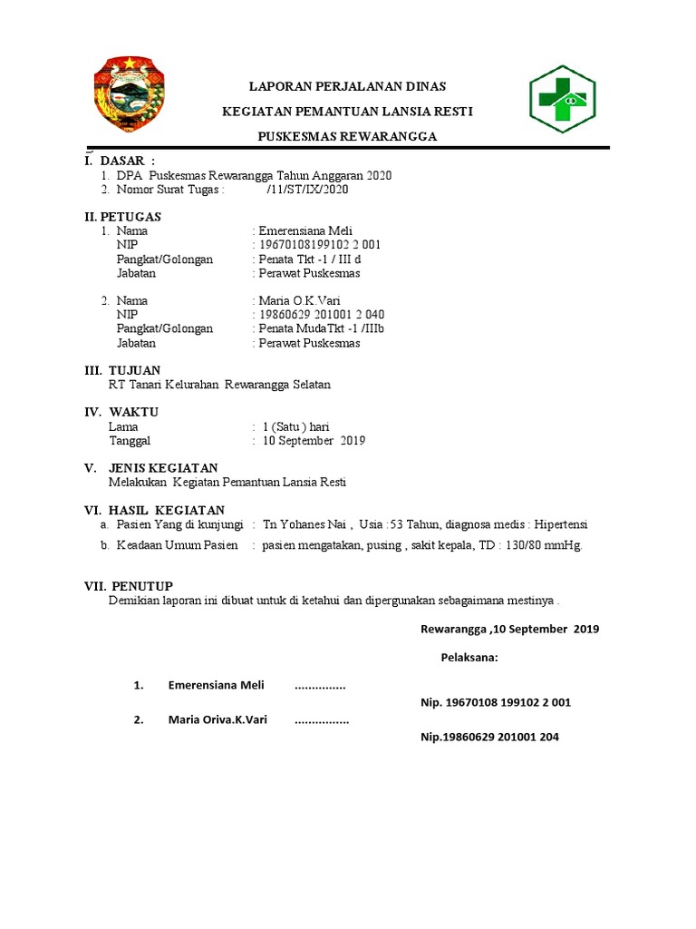 Contoh Laporan Kegiatan 2020 p2p | PDF