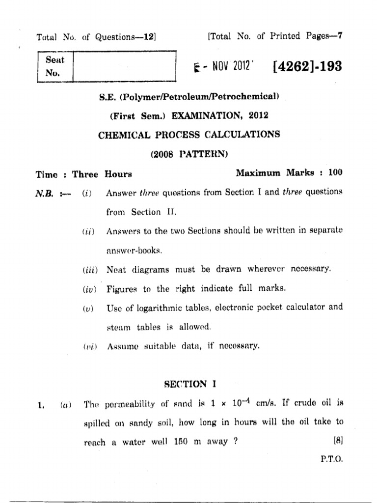Chemical Process Calculations | PDF