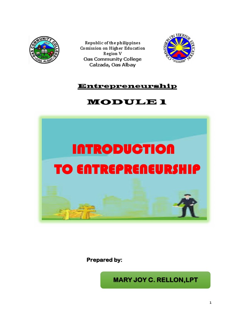 Module 1 Entrepreneurship 1 | PDF | Entrepreneurship | Business Ethics