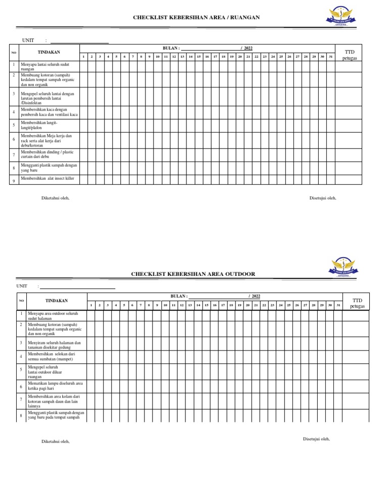 Checklist Kebersihan Ruangan | PDF