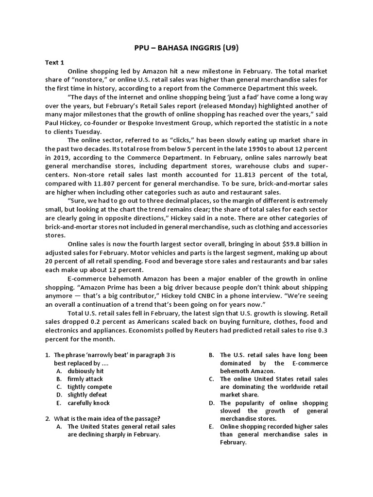 U9 - English | PDF | Bullying | Retail