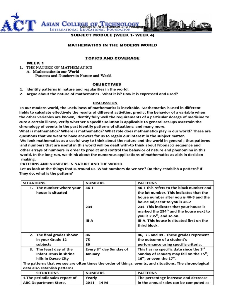 Matmod Week1 4 | PDF | Numbers | Ratio