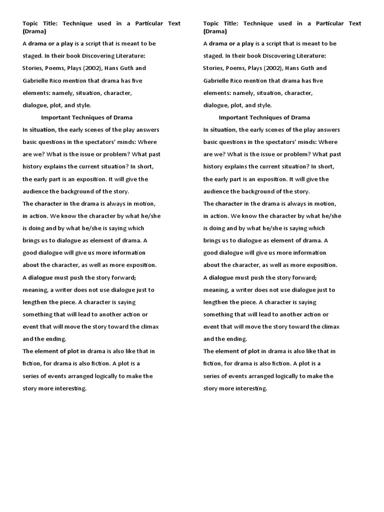 DRAMA | PDF | Plot (Narrative)