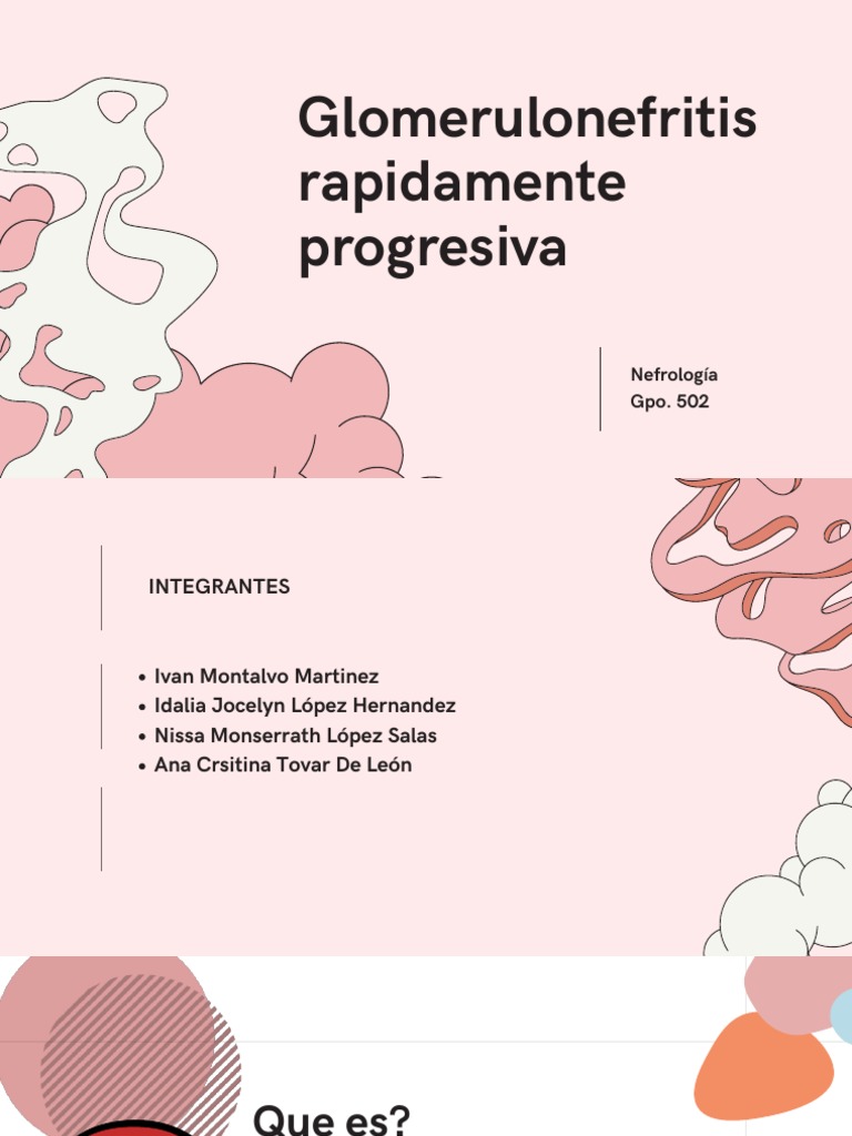 Glomerulonefritis Rapidamente Progresiva: Nefrología Gpo. 502 | PDF | Nefrología | Medicina CLINICA
