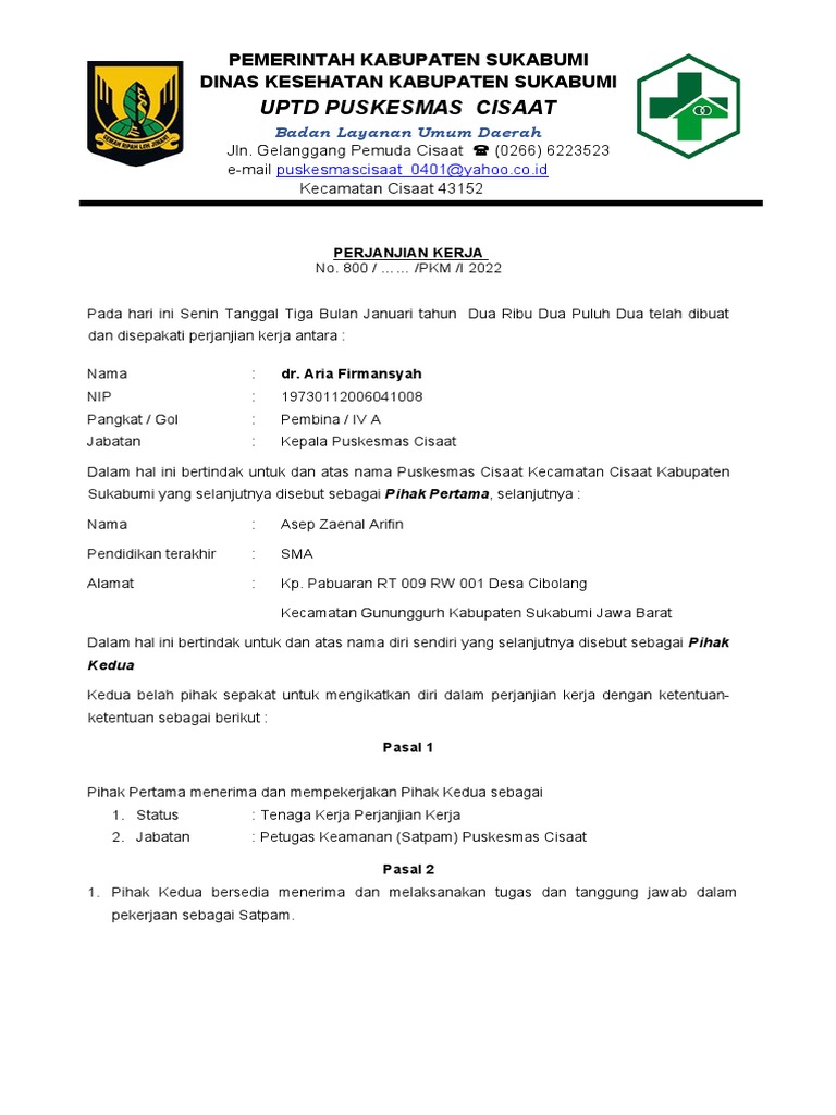 37 - Asep Perjanjian Kerja | PDF