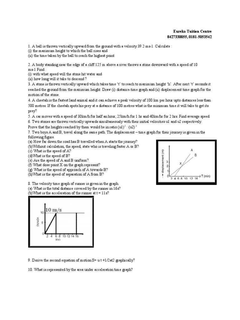 Assignments Physics 1 | PDF | Acceleration | Speed