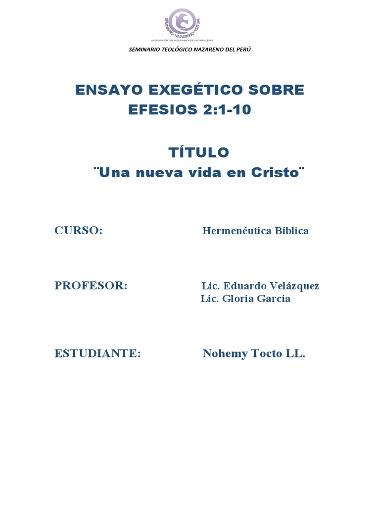 Ensayo Exegetico Efesios | PDF