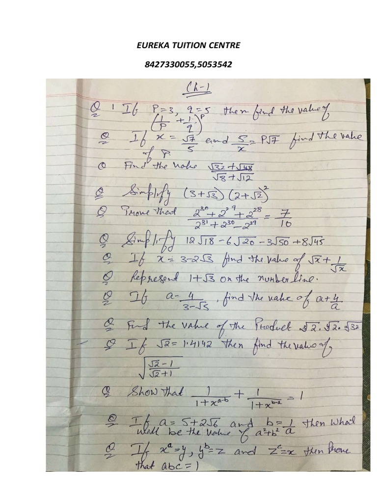 ch-1 Clas 9th Assignment-1 | PDF