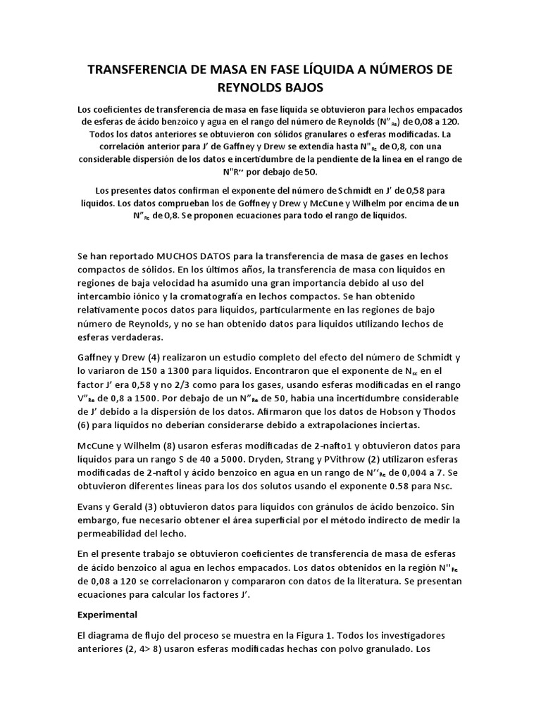 PDF para Masa | PDF | Líquidos | Transferencia de masa