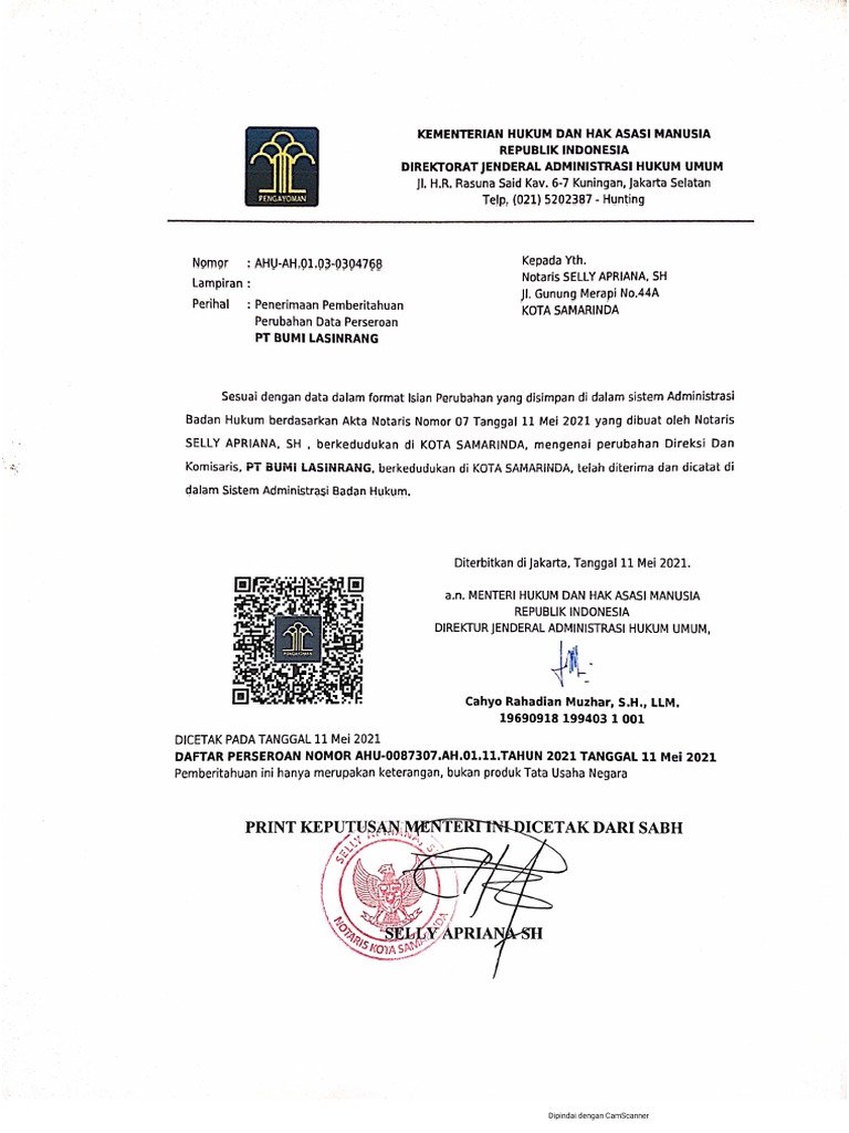 SK PT Bumi Lasinrang | PDF