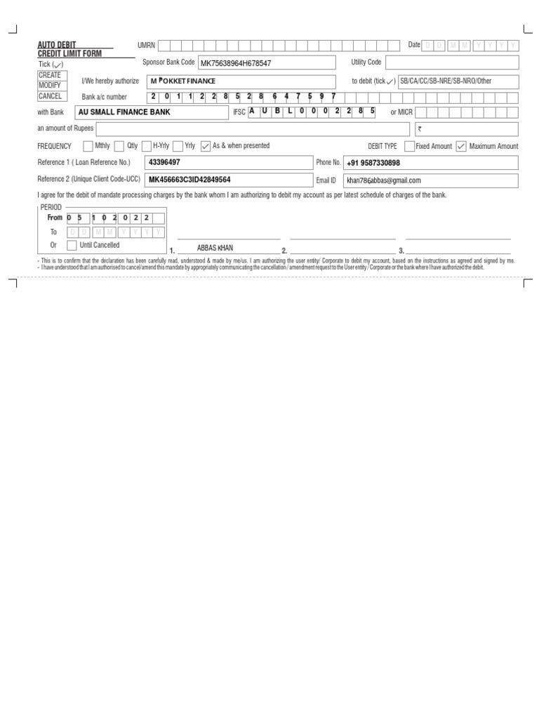 Bank Mandate Authorization Form | PDF | Debit Card | Banks