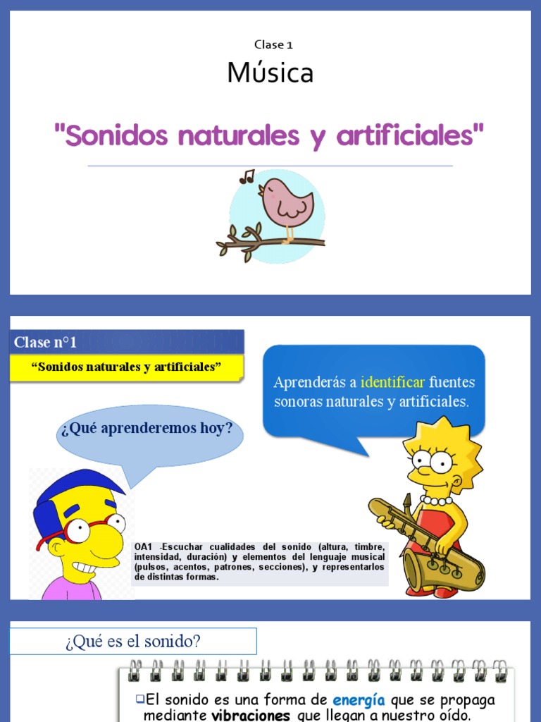 Clase 1 - Sonidos Naturales y Artificiales | PDF