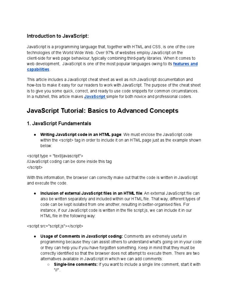 Java Script CheatSheet | Download Free PDF | Scope (Computer Science ... Java Script CheatSheet | Download Free PDF | Scope (Computer Science ...