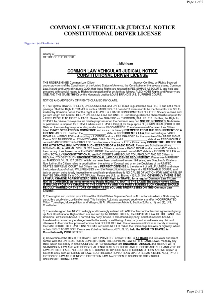 Common Law Vehicular Judicial | PDF | United States Constitution ...