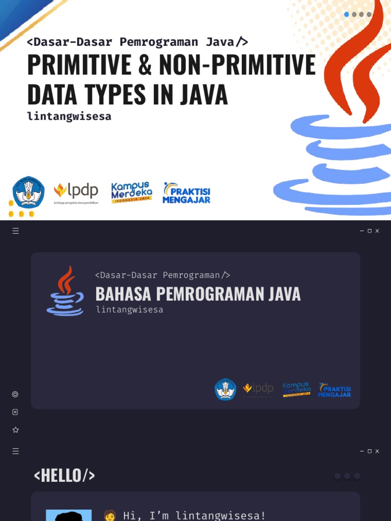 Praktisi Mengajar 2022 Java Primitive And Non Primitive Data Types Pdf Parameter Computer