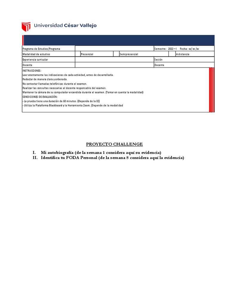 Examen Final - Proyecto Challenge | PDF