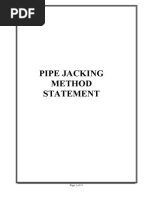 Method Statement Pipe Jacking | PDF | Pipe (Fluid Conveyance) | Excavation (Archaeology)
